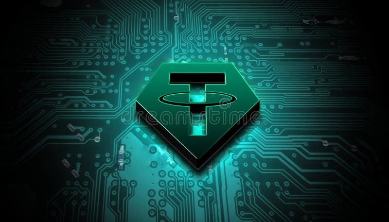 Tether Cryptocurrency Coin on Colorful Background, Cryptocurrency ...