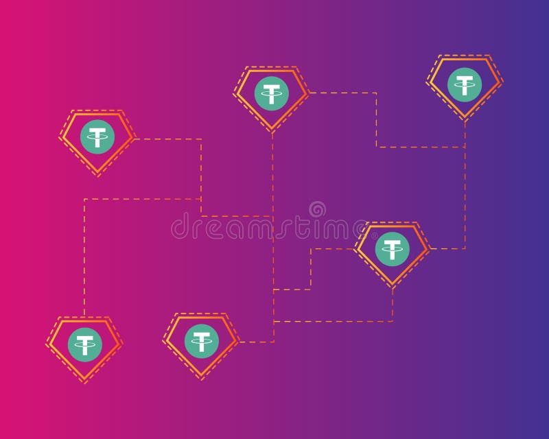 Tether Cryptocurrency Colorful Background Style Editorial Image ...