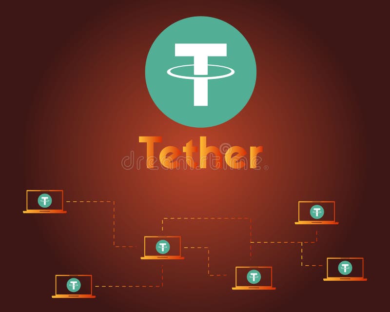 Tether Cryptocurrency on Dark Background Style Editorial Photo ...