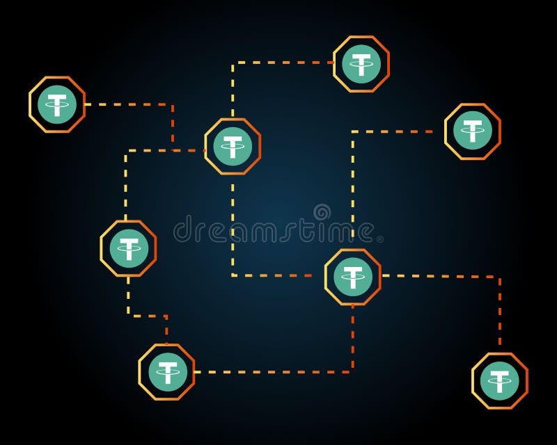 Tether Cryptocurrency Network Background Style Editorial Photo ...