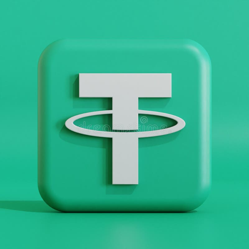 Tether Cryptocurrency Symbol Logo 3d Illustration Editorial Image ...