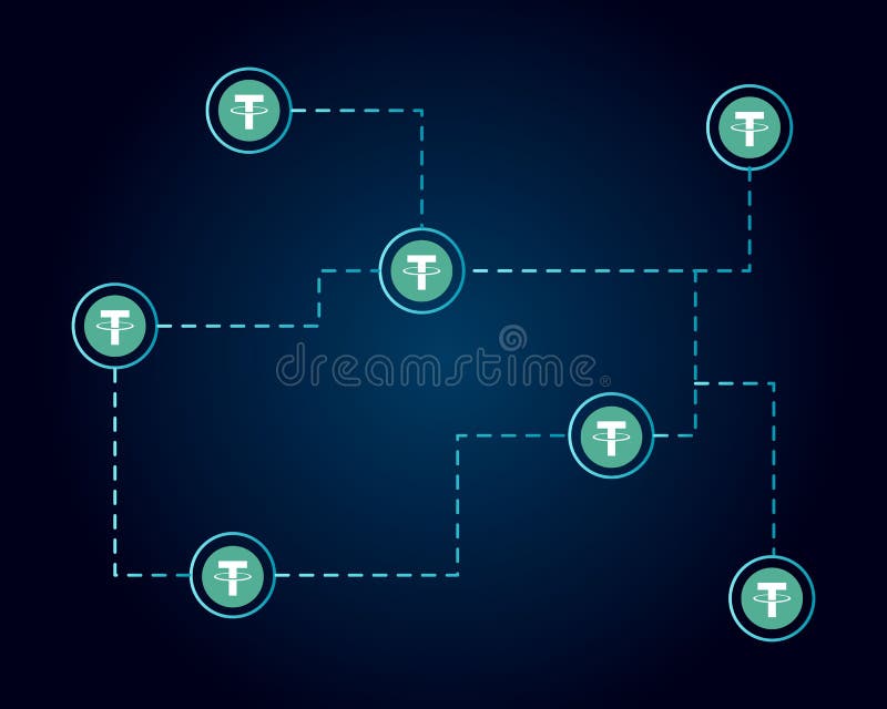 Tether Cryptocurrency Technology Background Style Editorial Photo ...