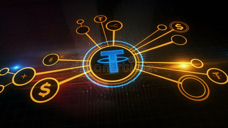 Tether USDT Stablecoin Cryptocurrency Symbol 3d Digital Concept Stock ...