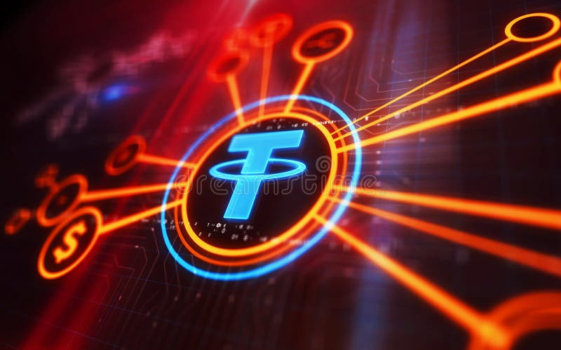 Tether USDT Stablecoin Cryptocurrency Symbol Digital Concept 3d ...