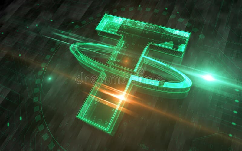 Tether USDT Stablecoin Cryptocurrency Symbol Digital Concept 3d ...