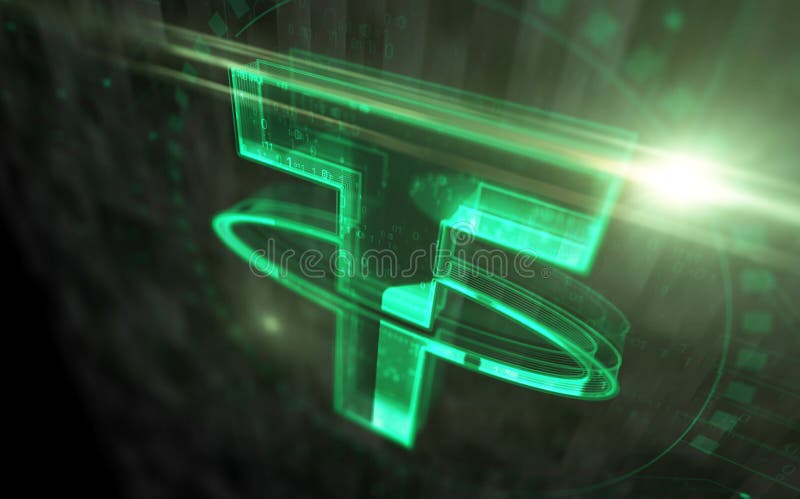 Tether USDT Stablecoin Cryptocurrency Symbol Digital Concept 3d ...