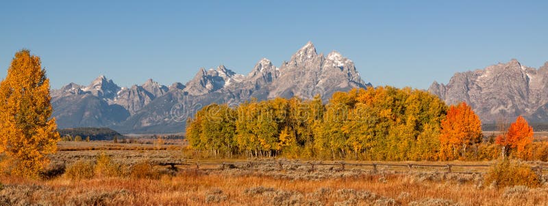 Tetons in Fall Splendor stock image. Image of national - 60126237