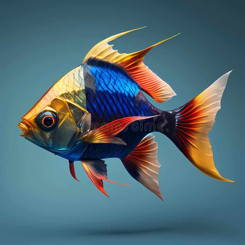 Tetra Fish Full Body. Generative AI Stock Illustration - Illustration ...