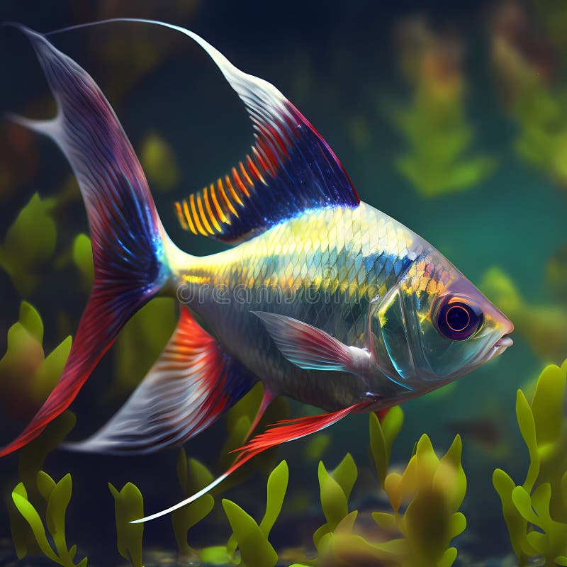 Tetra Fish Full Body. Generative AI Stock Illustration - Illustration ...
