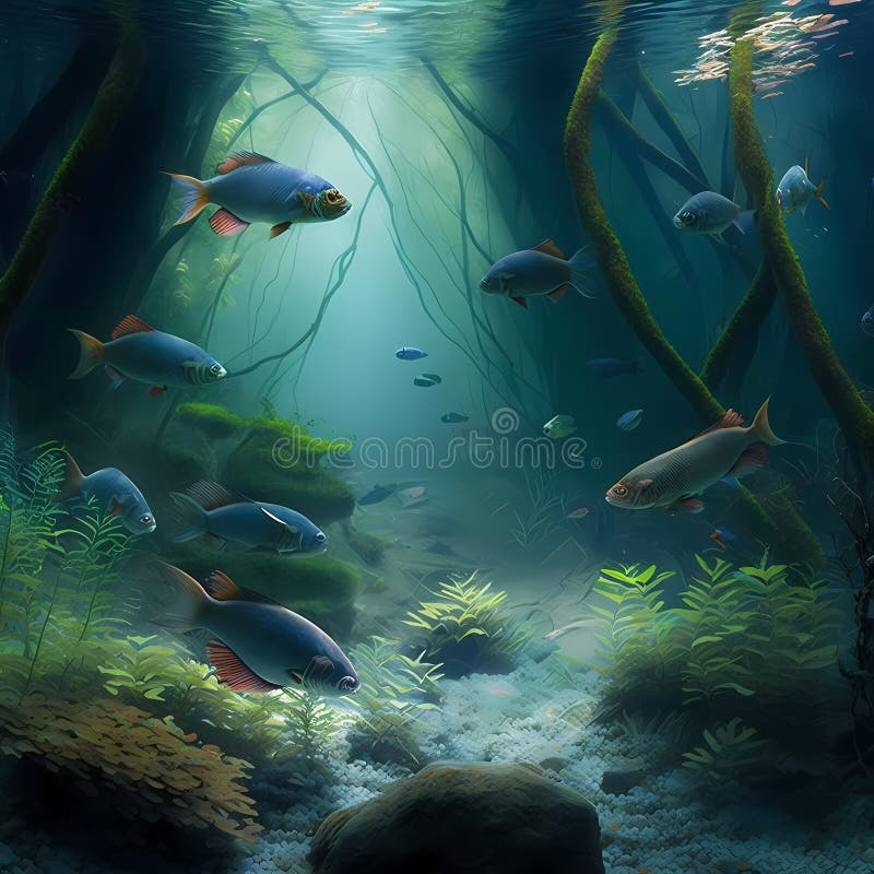 Tetra Fish Habitats. Generative AI Stock Illustration - Illustration of ...