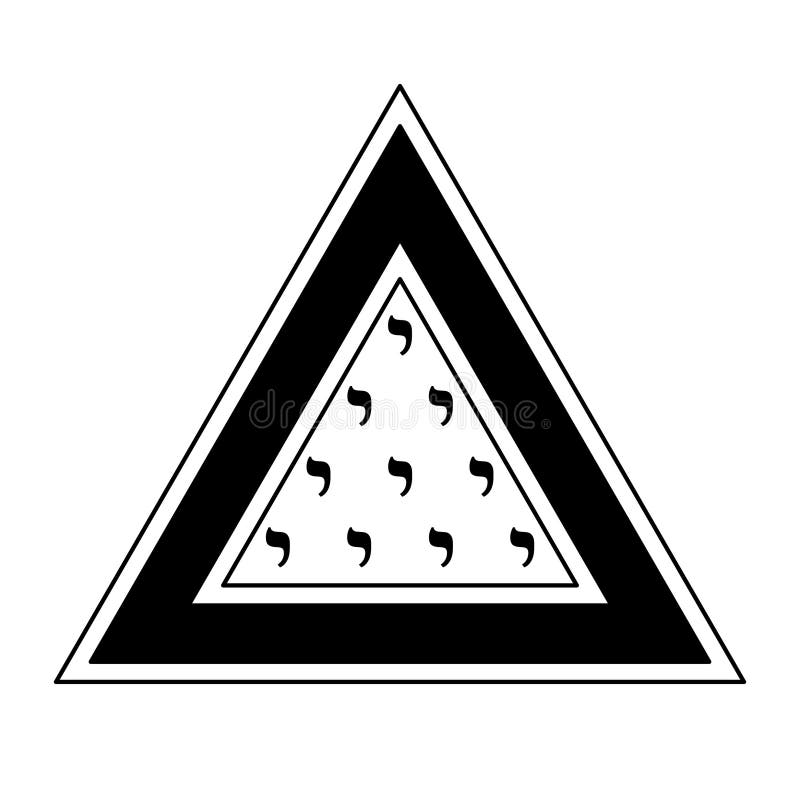 Tetractys Symbol, Made of Letters Yod from Hebrew Alphabet, in a ...