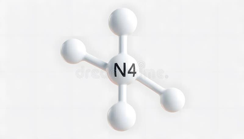 Tetrahedral Nitrogen Molecule: a 3D Model of N4 Stock Illustration ...