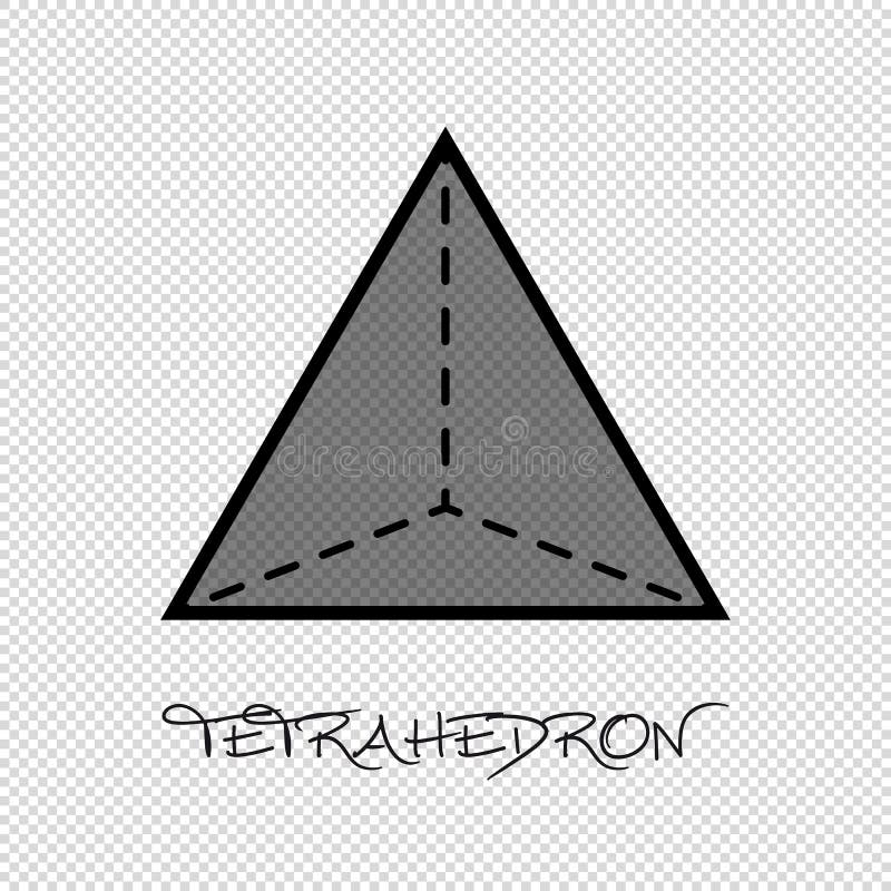 Tetrahedron 3D Shape - Vector Illustration - Isolated on Transparent ...