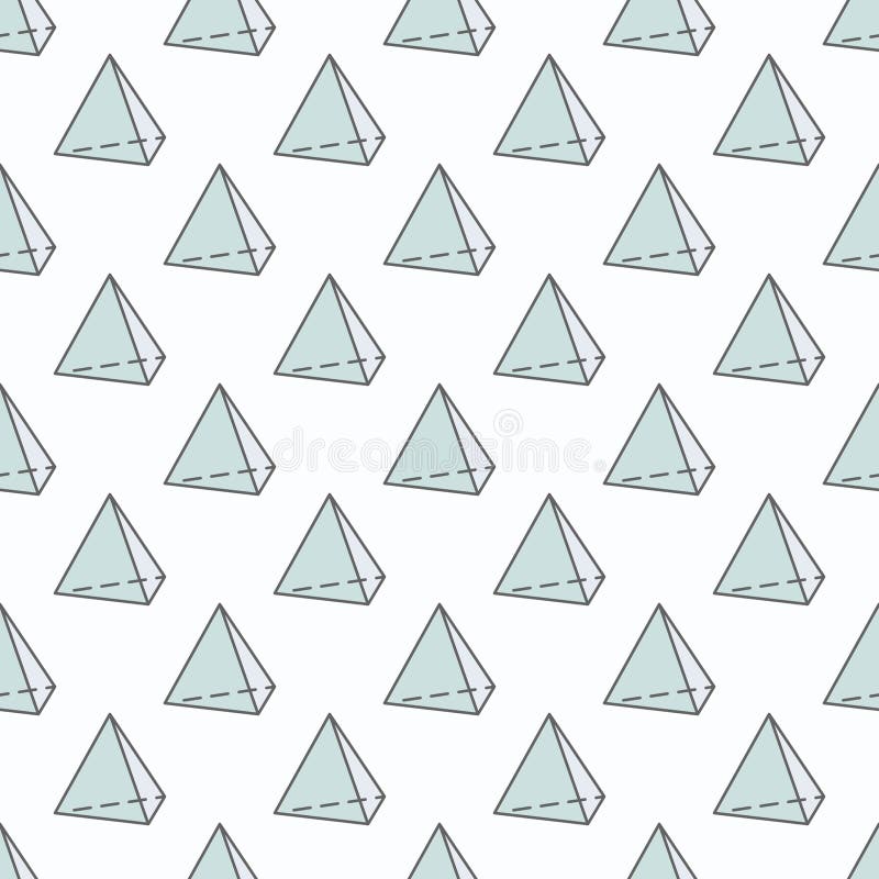 Tetrahedron Mathematics Figure Colored Seamless Pattern - Geometry ...