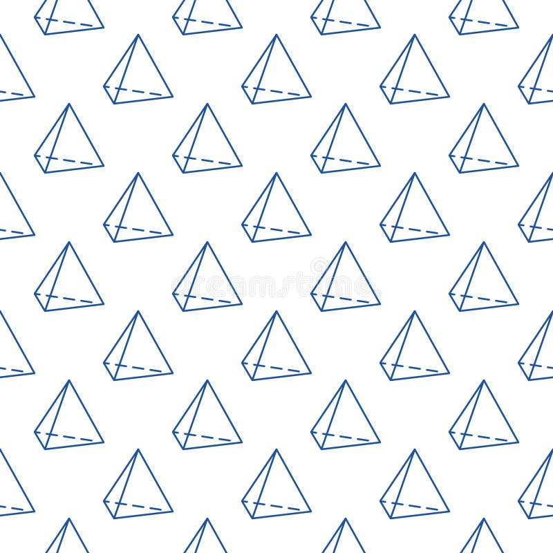 Tetrahedron Mathematics Figure Linear Seamless Pattern. Geometry ...