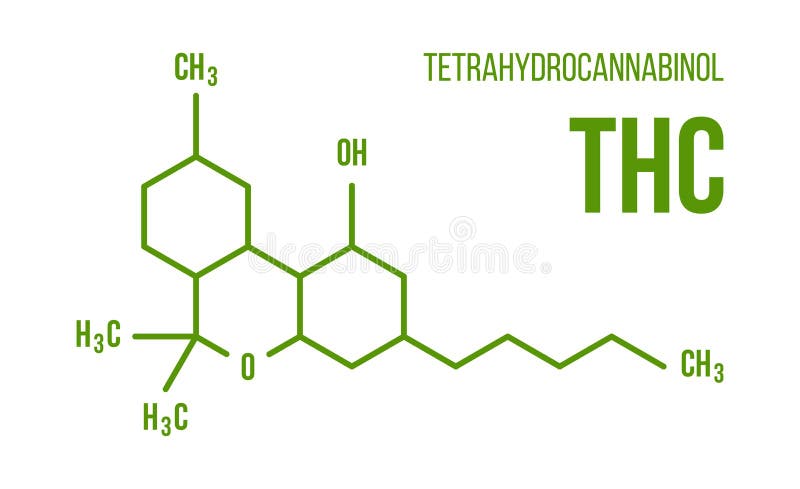 Tetrahydrocannabinol Chemistry Cannabis Formula on White Background ...