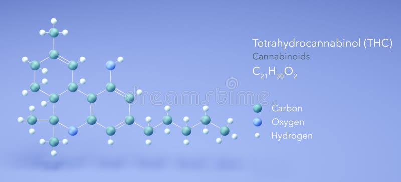 Tetrahydrocannabinol, Thc, Cannabinoid, Molecular Structures, 3d Model ...
