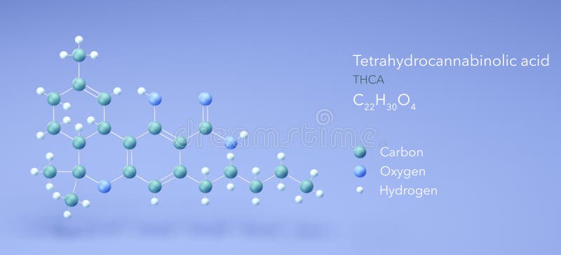 Tetrahydrocannabinolic Acid Molecule, Molecular Structures, Thca, 3d ...