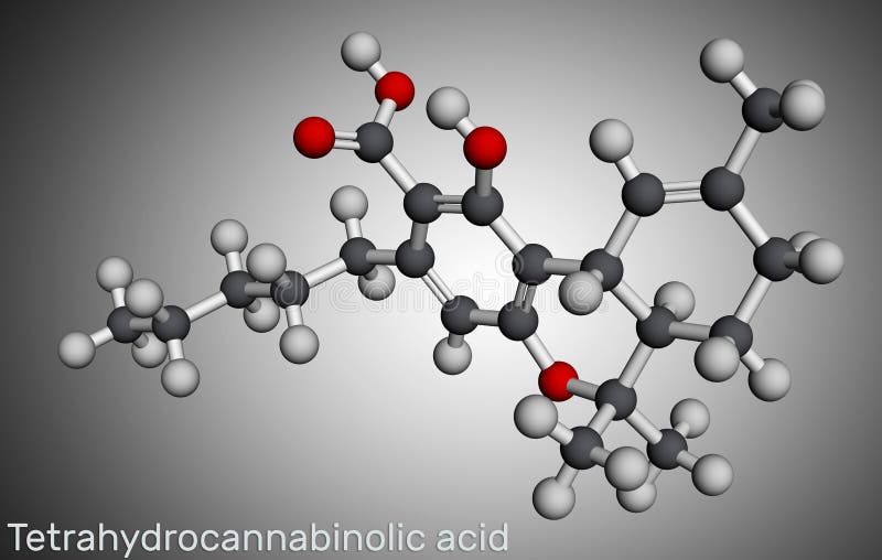 Tetrahydrocannabinolic Acid, THCA, Tetrahydrocannabinolate Molecule ...