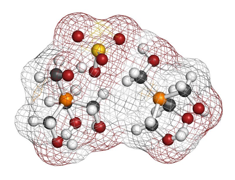 Tetrakis(hydroxymethyl)phosphonium Sulfate (THPS) Biocide Molecule. 3D ...