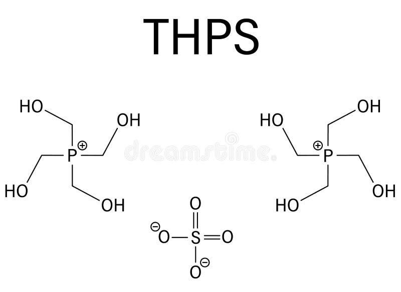 Tetrakis Hydroxymethyl Phosphonium Sulfate, THPS Biocide Molecule ...