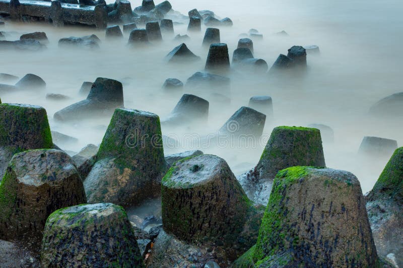 Tetrapods Barrier stock image. Image of green, defence - 83388959