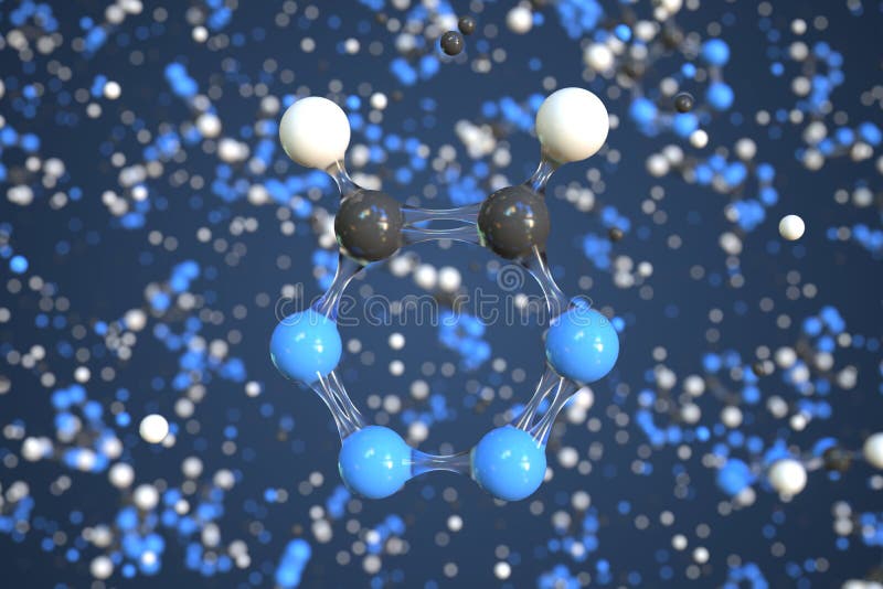 Tetrazine Molecule, 1,2,3,4-tetrazine Molecular Structure, Isolated 3d ...