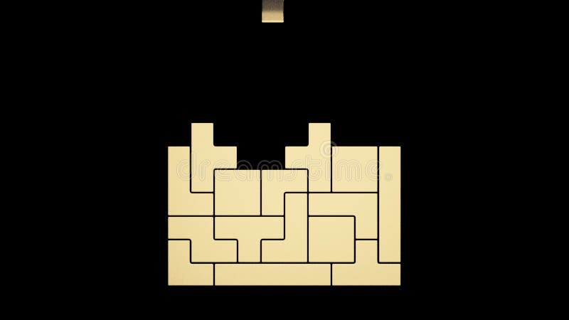 Tetris Animation on Black Background. Design. Abstract Monochrome Retro ...