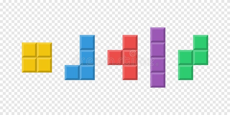 Tetris Figure Icon Symbol Set. Vector Stock Vector - Illustration of ...