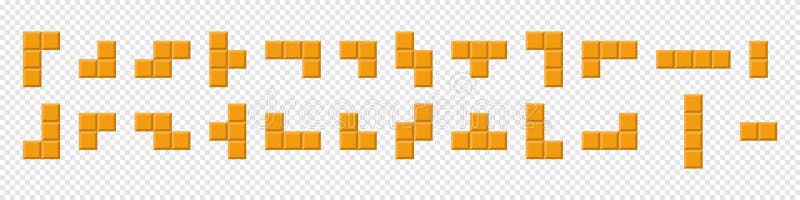 Tetris Figure Icon Symbol Set. Vector Stock Vector - Illustration of ...