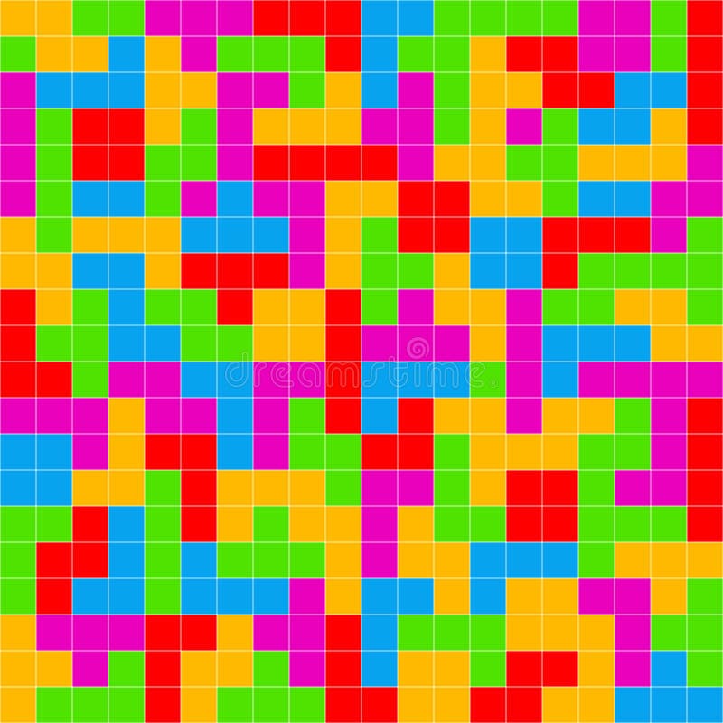 Tetris Game Colorful Background Stock Illustration - Illustration of ...