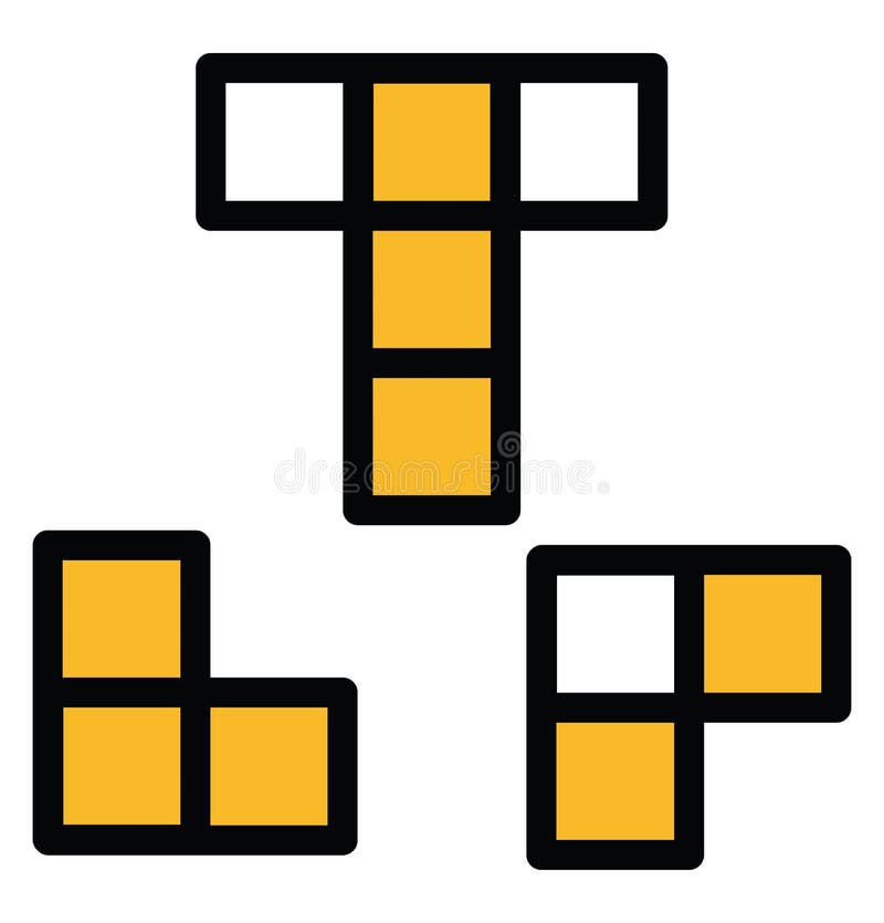 Old tetris game, icon stock vector. Illustration of icon - 260370650