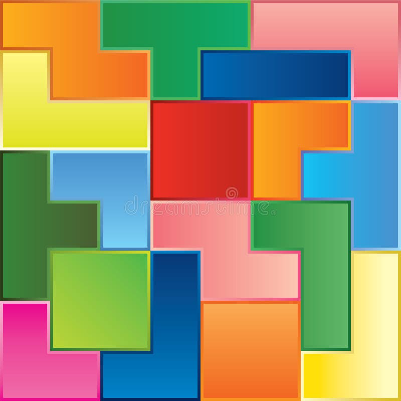 Tetris game pieces stock vector. Illustration of pink - 12885449