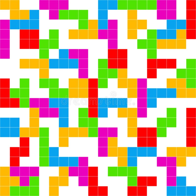 Tetris Game White Background Stock Illustration - Illustration of ...