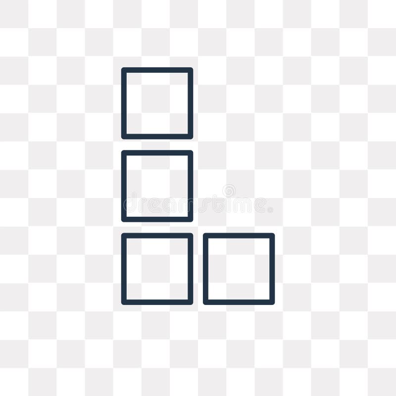 Tetris Vector Icon Isolated on Transparent Background, Linear Te Stock ...