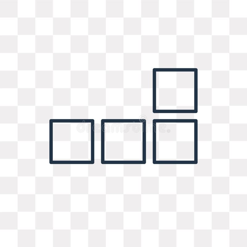 Tetris Vector Icon Isolated on Transparent Background, Linear Te Stock ...
