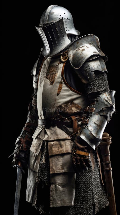 Teutonic Knight with Battle Scars and War Paint Standing in Motion ...