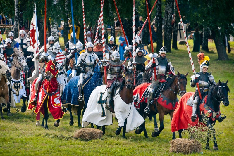 Teutonic Knights on Horseback Editorial Stock Image - Image of history ...