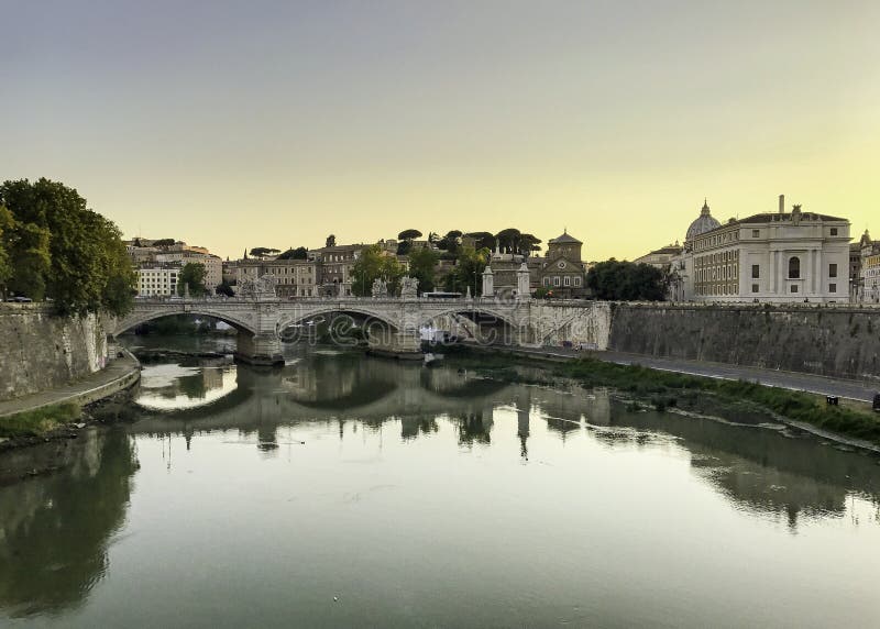 Tevere River in Rome stock image. Image of landscape - 107605403