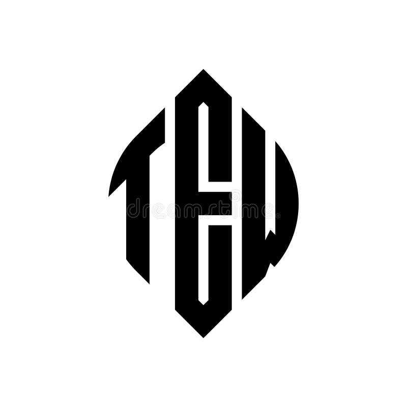 TEW Circle Letter Logo Design with Circle and Ellipse Shape. TEW ...