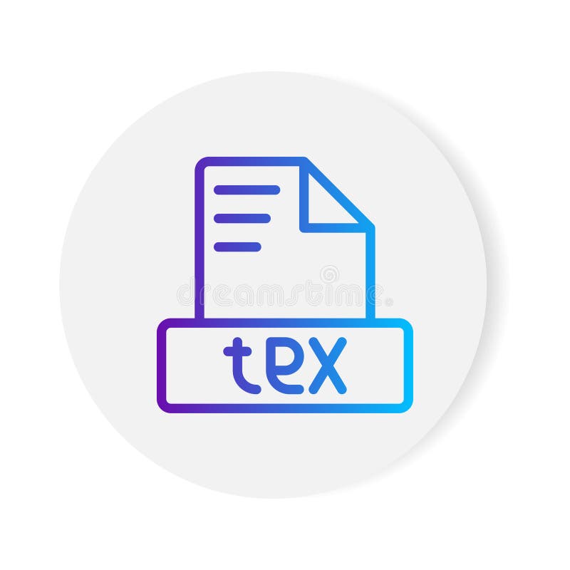 Tex Document Format File Icon. with Gradient Outlines. Vector ...