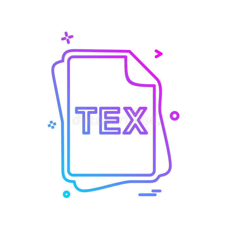 TEX File Type Icon Design Vector Stock Vector - Illustration of file ...