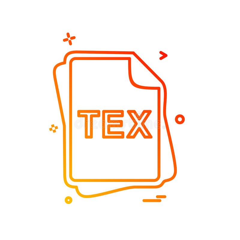 TEX File Type Icon Design Vector Stock Vector - Illustration of ...