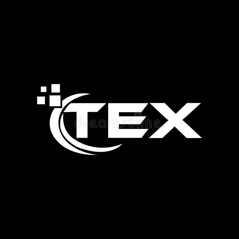TEX Letter Logo Design on Black Background. TEX Creative Initials ...