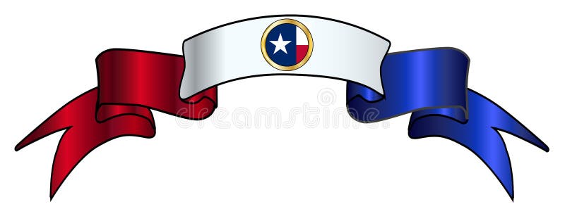 Texan Flag Icon Satin Ribbon Stock Vector - Illustration of graphic ...