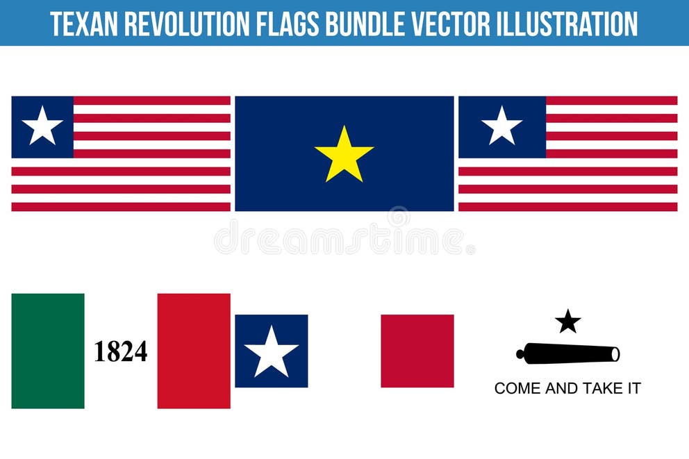 Texan Revolution Flags Bundle Vector Illustration Premium Quality Stock ...