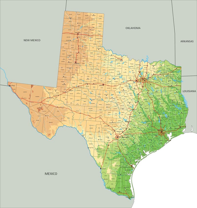 Texas Interstate Map Stock Illustrations – 104 Texas Interstate Map ...