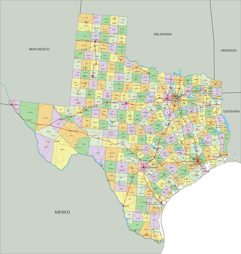 Texas Interstate Map Stock Illustrations – 104 Texas Interstate Map ...