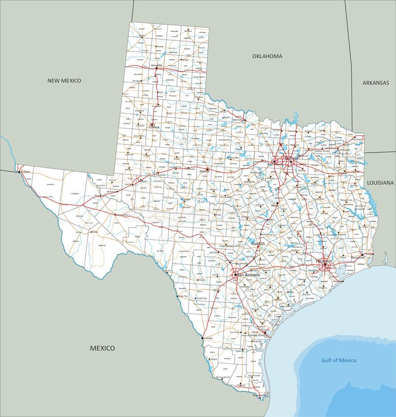 Texas Interstate Map Stock Illustrations – 104 Texas Interstate Map ...