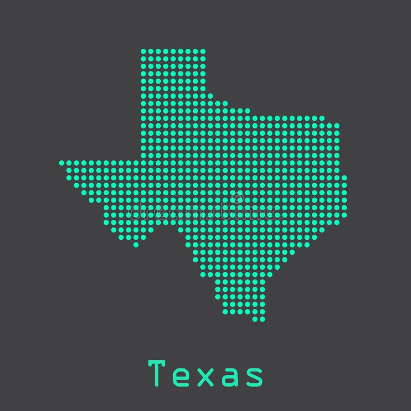 Texas Abstract Dots State Map. Dotted Style Stock Vector - Illustration ...
